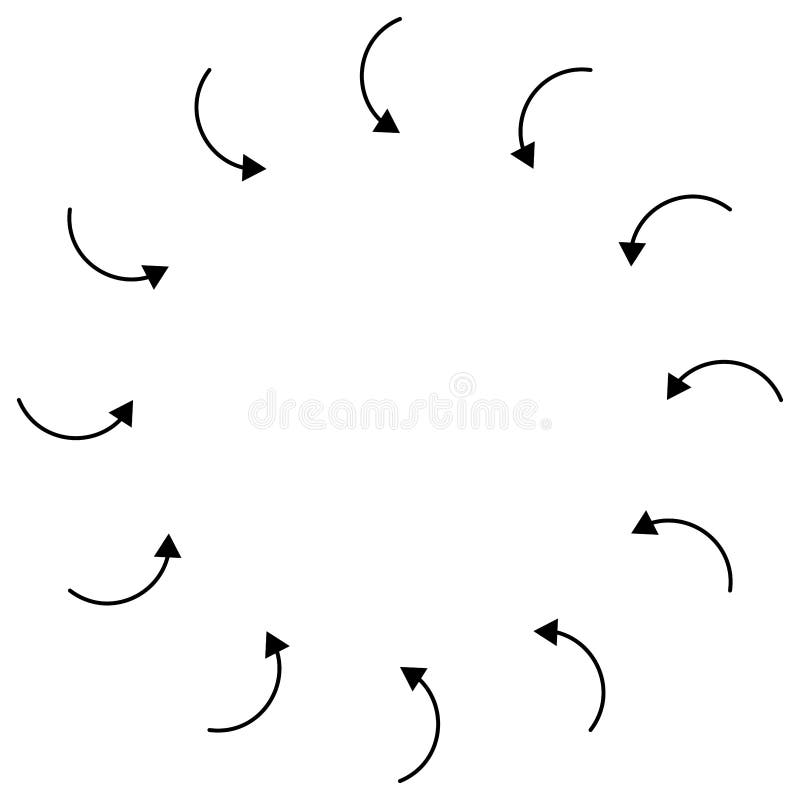Rotate Circular, Radial Arrows for Cycle, Iteration Concepts ...