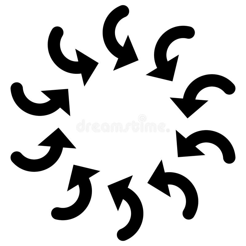 Rotate Circular, Radial Arrows for Cycle, Iteration Concepts ...
