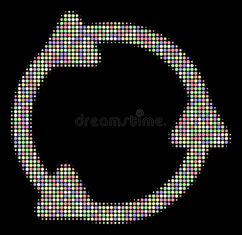 Rotate Halftone Composition of Dots Stock Vector - Illustration of ...