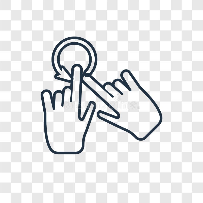 Rotate Concept Vector Linear Icon Isolated on Transparent Background ...