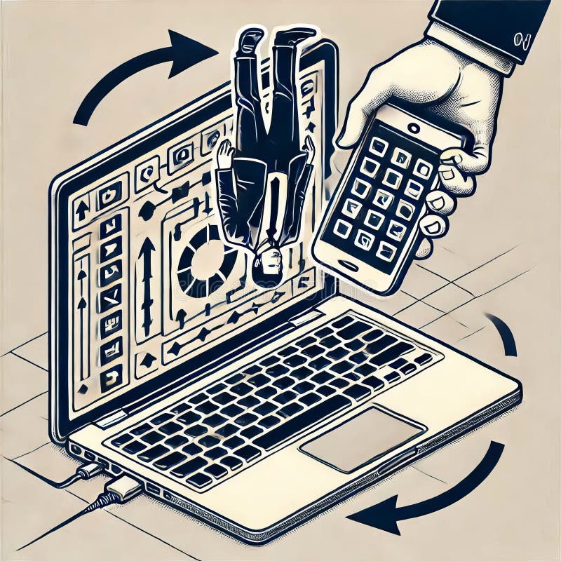 Rotate the Display Screen Orientation on a Computer or Smartphon Stock ...