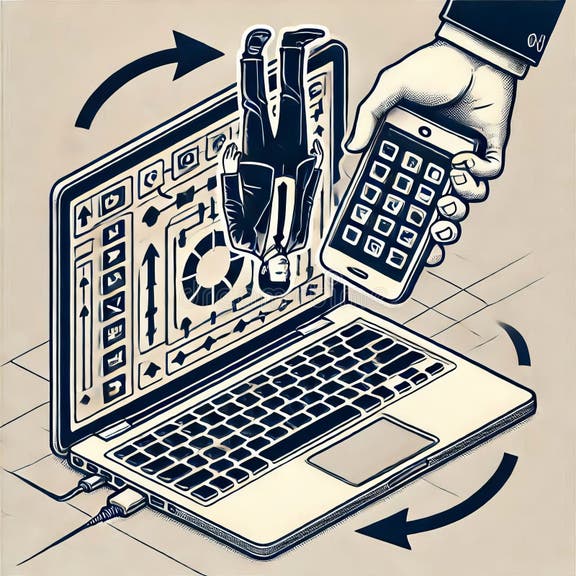 Rotate the Display Screen Orientation on a Computer or Smartphon Stock ...