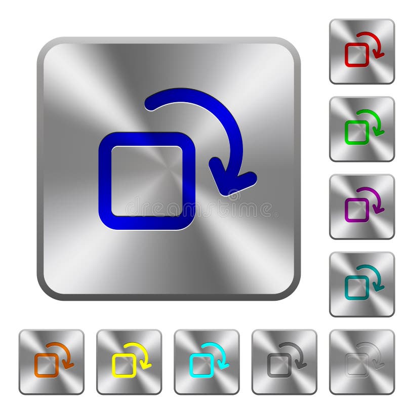Rotate Element Rounded Square Steel Buttons Stock Vector - Illustration ...