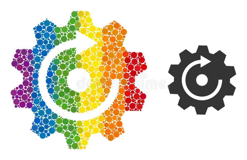 Dotted Rotate Gear Composition Icon of Rainbow Spheres Stock Vector ... Dotted Rotate Gear Composition Icon of Rainbow Spheres Stock Vector ...