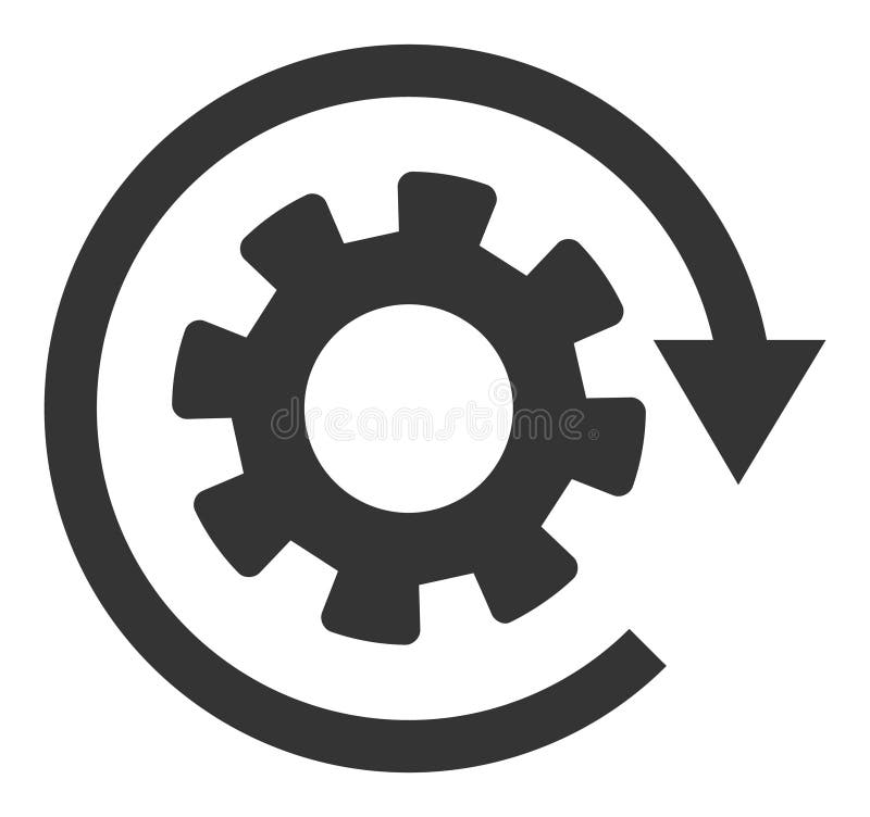 Rotate Gear Raster Icon Flat Illustration Stock Illustration ...
