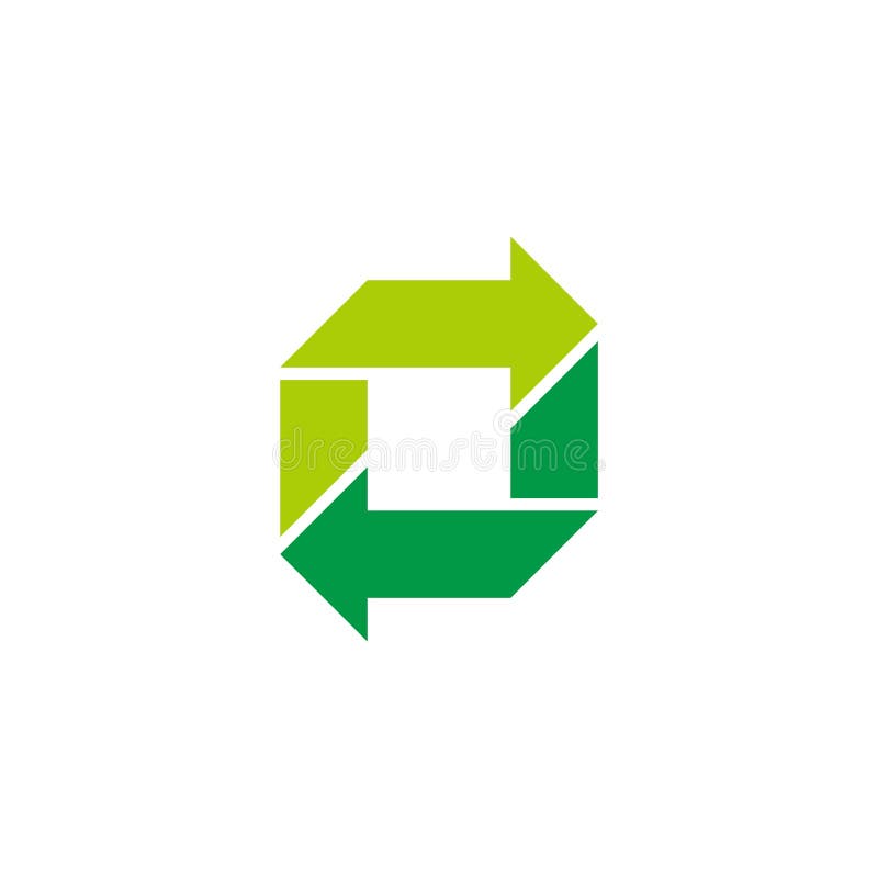 Rotate Green Recycle Arrow Symbol Icon Vector Stock Vector ...