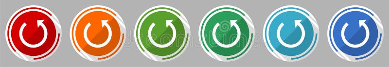 Rotate Icon Set, Vector Illustration in 6 Colors Options for Webdesign ...