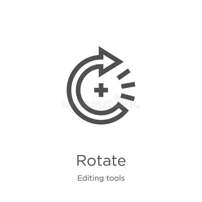 Rotate Icon Vector from Editing Tools Collection. Thin Line Rotate ...