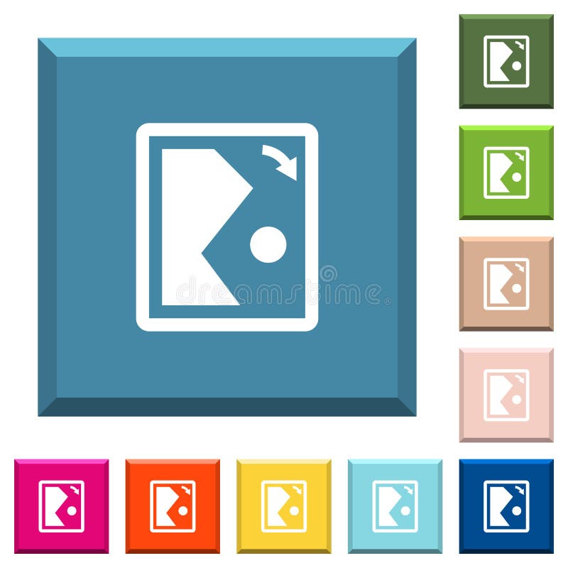 Rotate Image Right White Icons on Edged Square Buttons Stock Vector ...