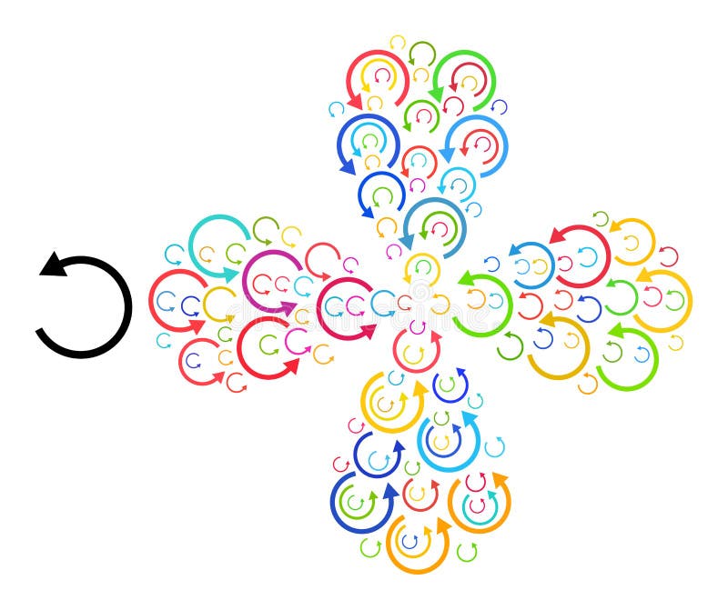 Rotate Left Arrow Icon Bright Rotation Burst Stock Vector ...