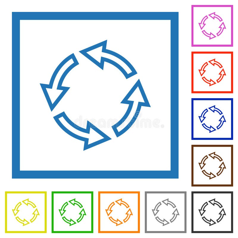 Bug Outline Flat Color Icons with Quadrant Frames Stock Vector - Illustration of flat, isolated ...