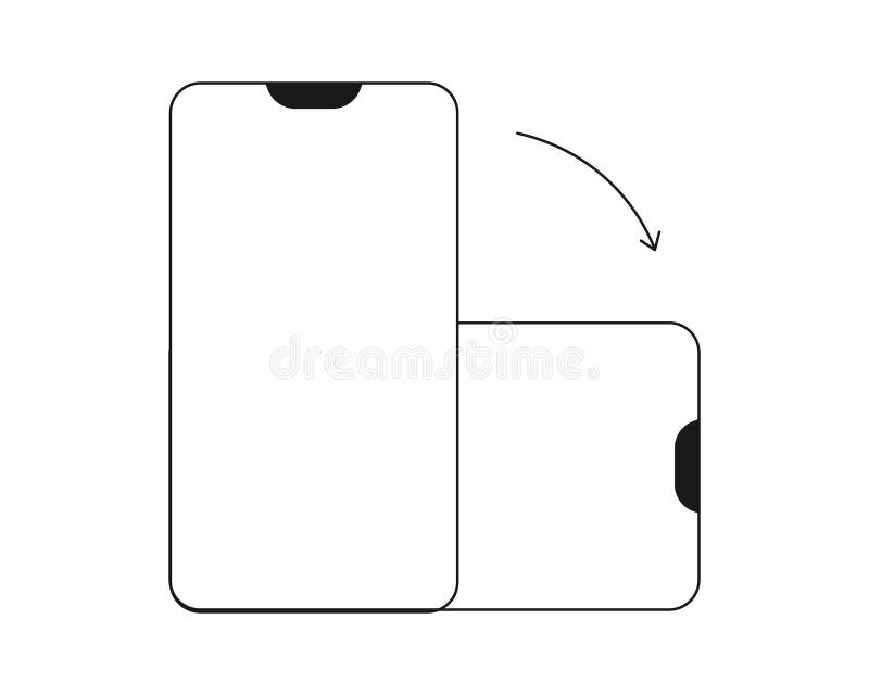 Rotate Mobile Phone Icon, Rotation Symbol with Arrows Set. Turn Device ...