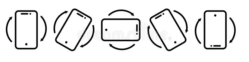 Rotate Mobile Phone Icon Set Stock Vector - Illustration of object ...