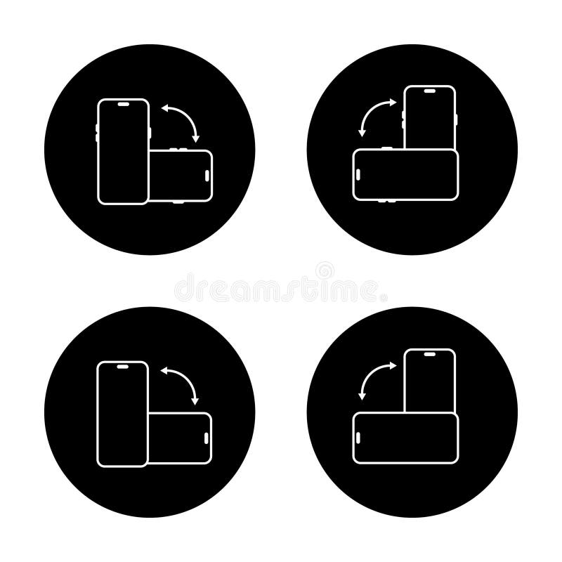 Rotate Smartphone Screen Button Icon Vector. Auto-rotate Symbol Images ...