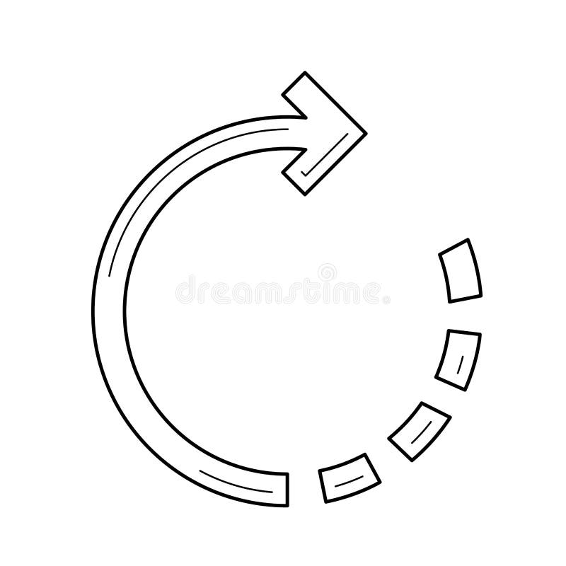 Rotate object line icon. stock vector. Illustration of button - 85938134