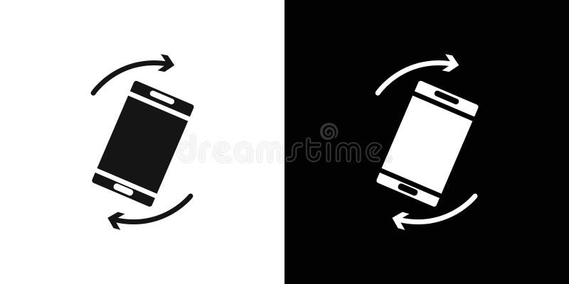 Rotate Phone Icon Flat Vector Set Outline Stock Vector - Illustration ...