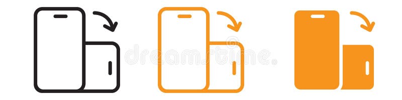 Rotate Phone Icon Set Orientation Change Illustrations for Mobile and ...