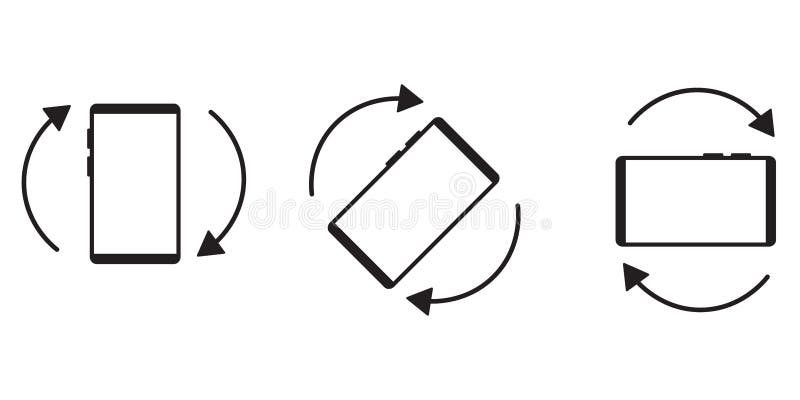 Rotate Phone Vector Icon. Flip Screen Mobile Phone Device Orientation ...