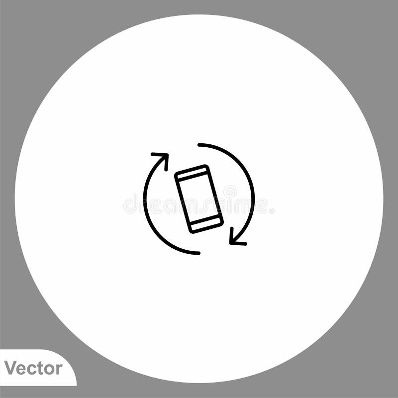Rotate Phone Vector Icon Sign Symbol Stock Vector - Illustration of ...