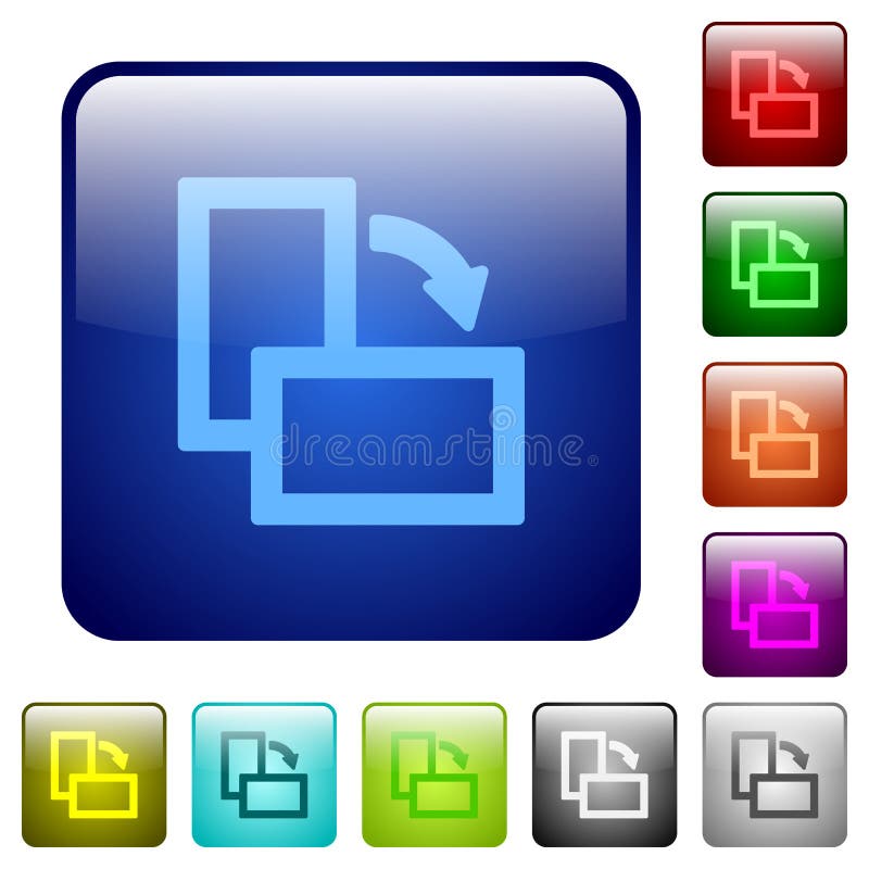 Rotate Right Color Square Buttons Stock Vector - Illustration of cyan ...