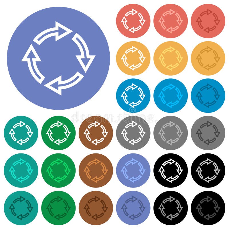 Rotate Right Outline Round Flat Multi Colored Icons Stock Vector - Illustration of round, flat ...