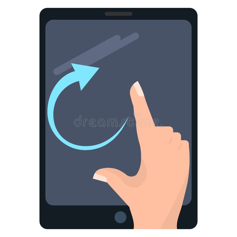 Rotate Right Touch Screen Gesture on Tablet Vector Illustration Stock ...