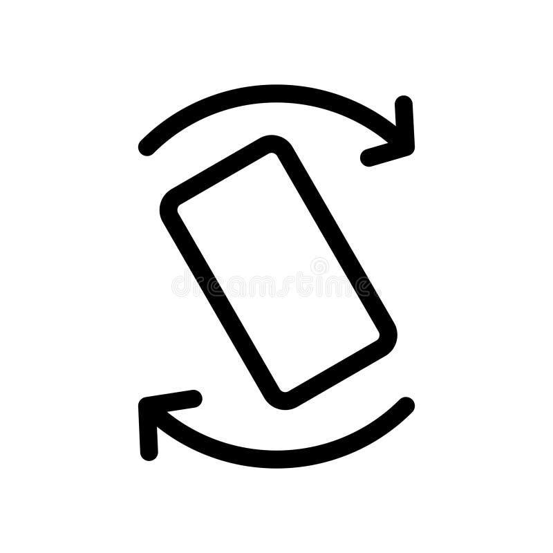 Rotate Screen Icon. Black Arrows and Phone. Simple and Clear. Vector ...