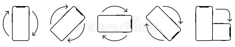 Rotate Smartphone Screen Button Icon Vector. Auto-rotate Symbol Images ...