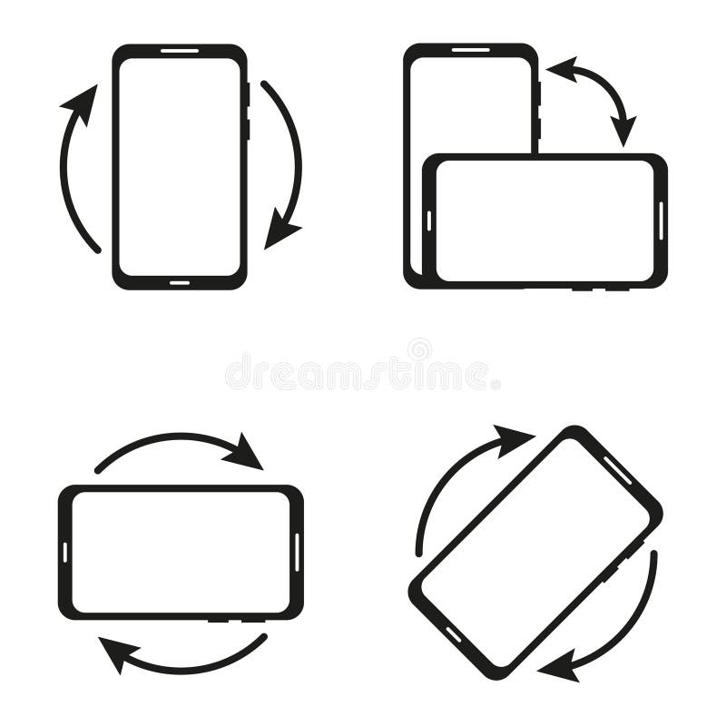 Rotate Smartphone Screen Button Icon Vector. Auto-rotate Symbol Images ...