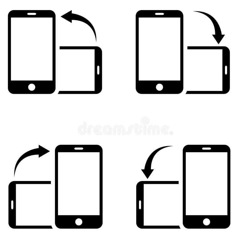 Rotate Smartphone Vector Icon. Device Rotation Illustration Symbol ...