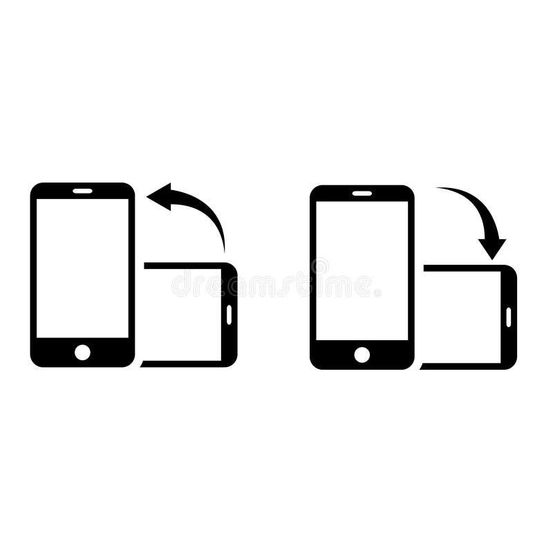 Rotate Smartphone Vector Icon. Device Rotation Illustration Symbol ...