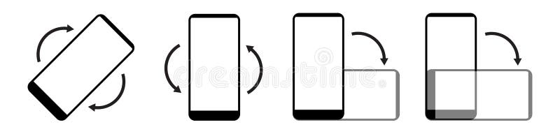 Rotate Your Phone Illustration Icon Black and White Stock Vector ...