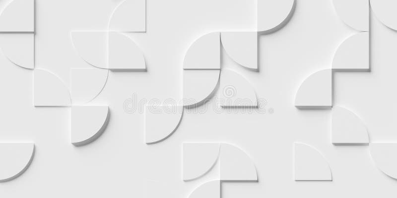 Rotated Abstract Offset Large White Polygon Geometrical Quarter Circle ...