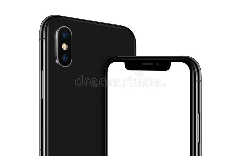 New Black Smartphone Similar To IPhone X Mockup Front and Back Sides ...