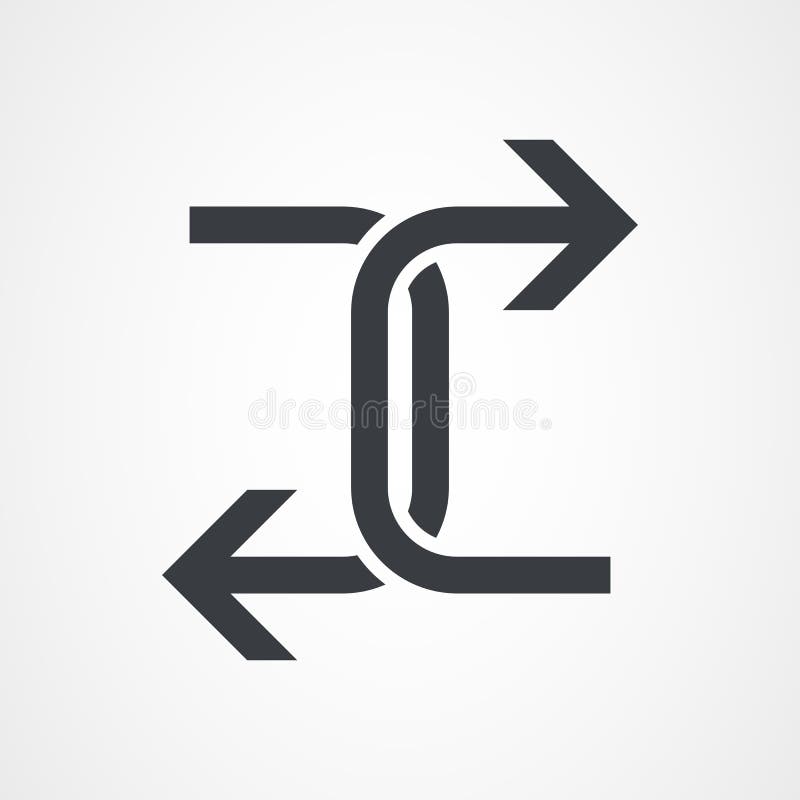 Rotated Left and Right Arrow, Arrow Icon Stock Illustration ...