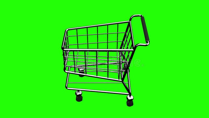 Rotated Shopping Cart on Green Chroma Key Stock Video - Video of ...