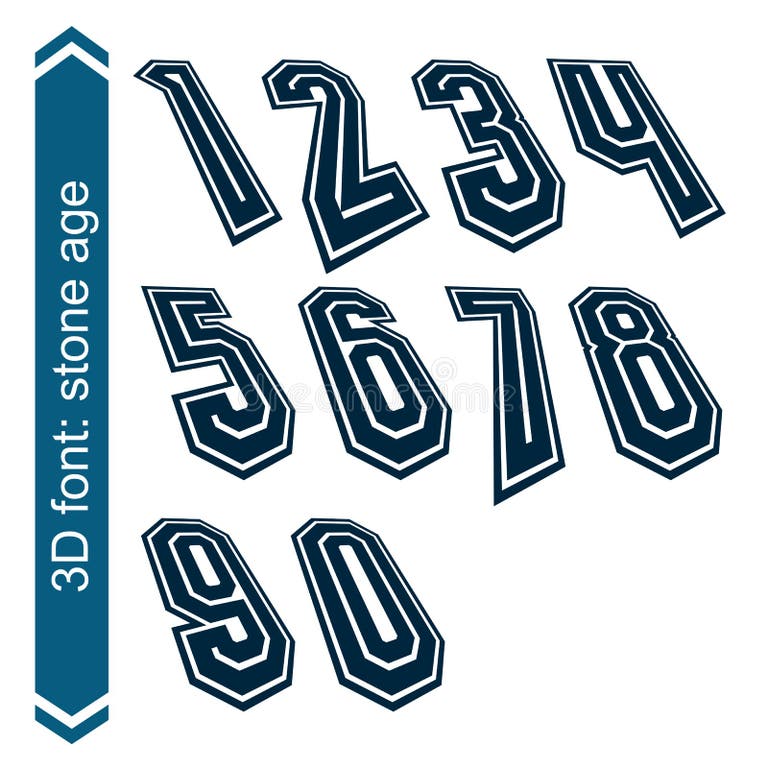Rotated Smooth Dimensional Numbers, Vector Stock Vector - Illustration ...