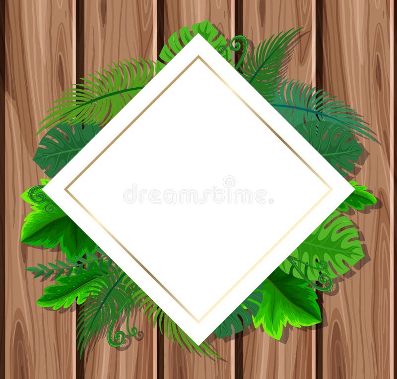 Rotated Square Frame with Tropical Green Leaves Stock Vector ...