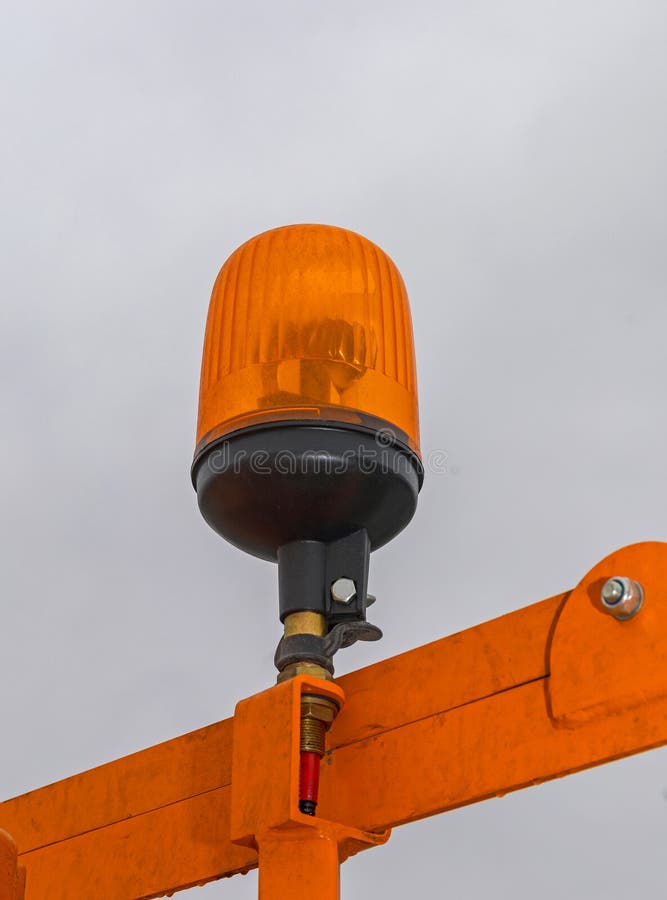 Rotating Amber Light Dome stock image. Image of amber - 222277523