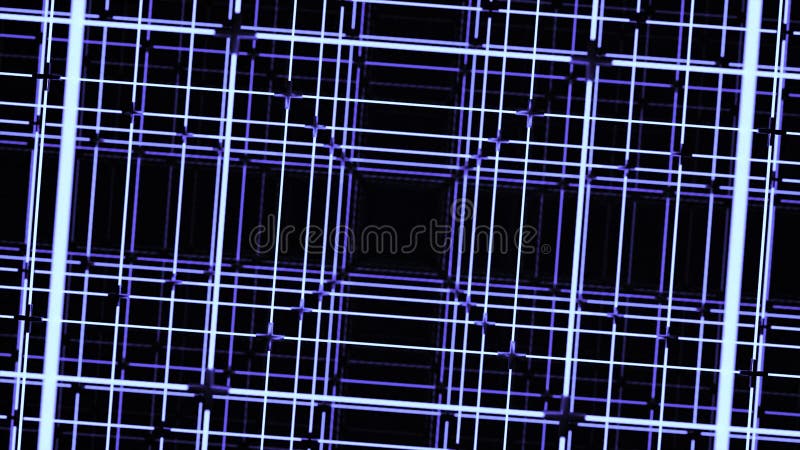 Rotating Animation with Square Line Construction. Design. Spatial Grid ...