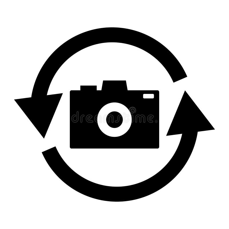 Rotating Arrow and Camera Icon. Vectors. Stock Vector - Illustration of ...