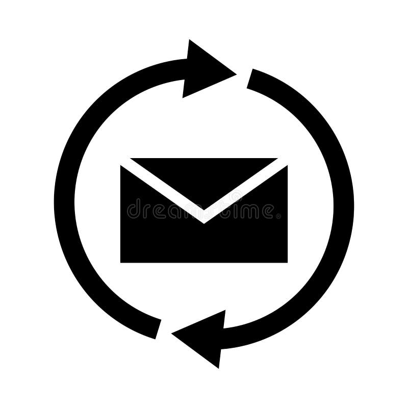 Rotating Arrow and Mail Silhouette Icon. Vector. Stock Vector ...