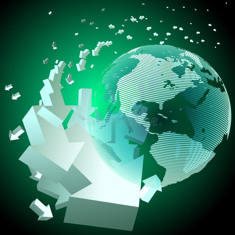 Arrows Around World Globe Stock Illustrations – 695 Arrows Around World ...