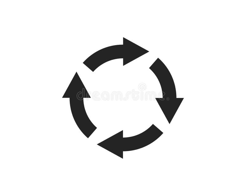 Rotating Arrows Circle Icon. Recovery, Continuous and Circular Process ...