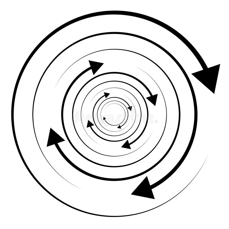 Rotating Arrows Concentric Radial And Circular Arrow Element Stock