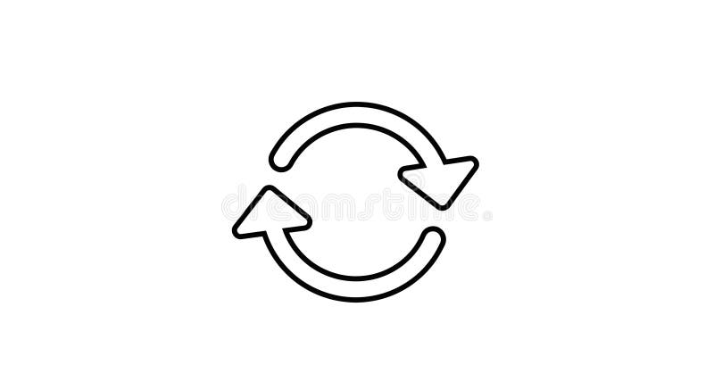 Rotating Arrows Cycle Icon for Refreshing or Looping Stock Illustration ...
