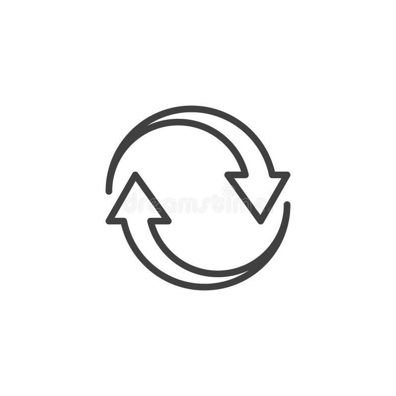 Rotating Arrows line icon stock vector. Illustration of rotating ...