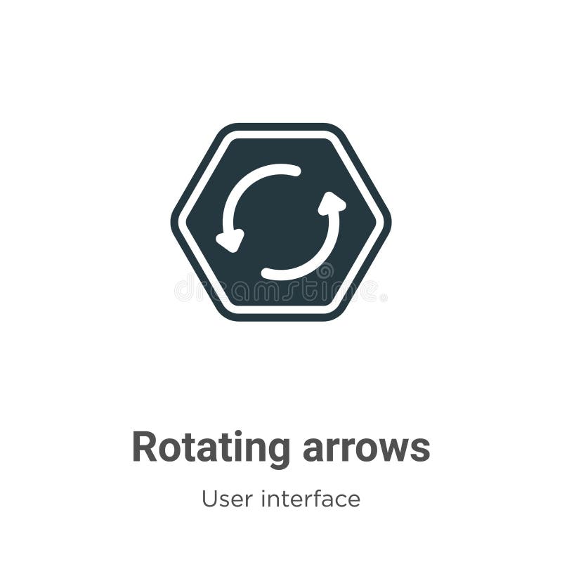 Rotating Arrows Vector Icon on White Background. Flat Vector Rotating ...