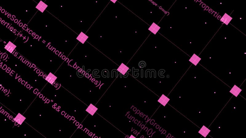 Rotating Background With Grid And Program Code Motion Grid With Squares And Written Program