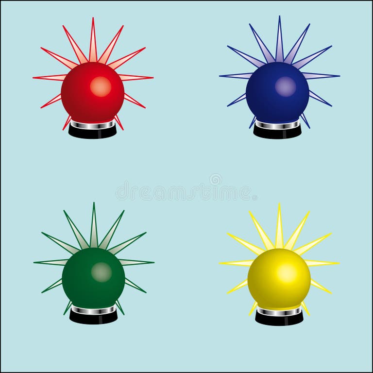 Rotating beacons stock vector. Illustration of green - 18731833